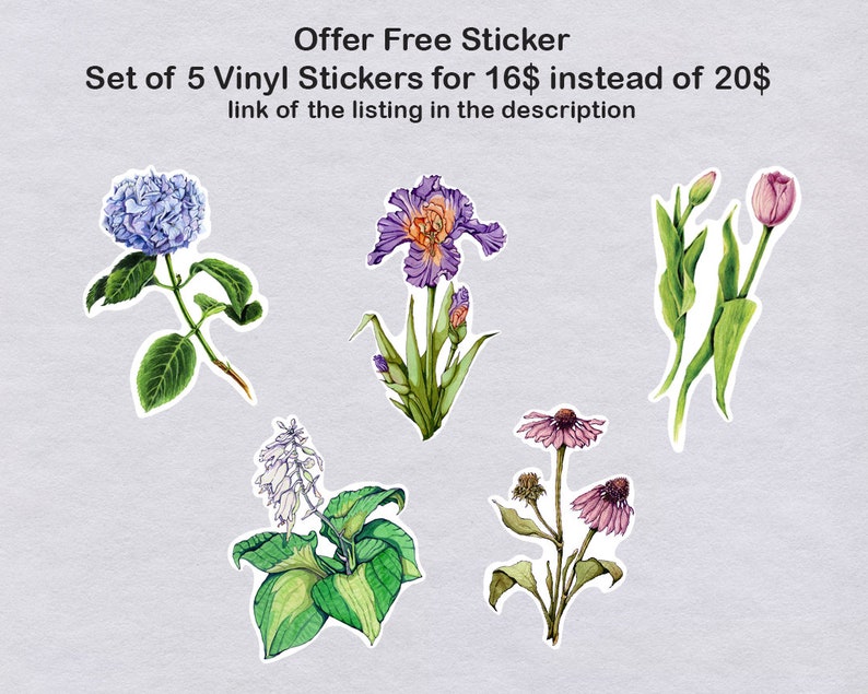 Pink Tulips Vinyl Sticker Cottage Core Stickers for Laptop - Etsy