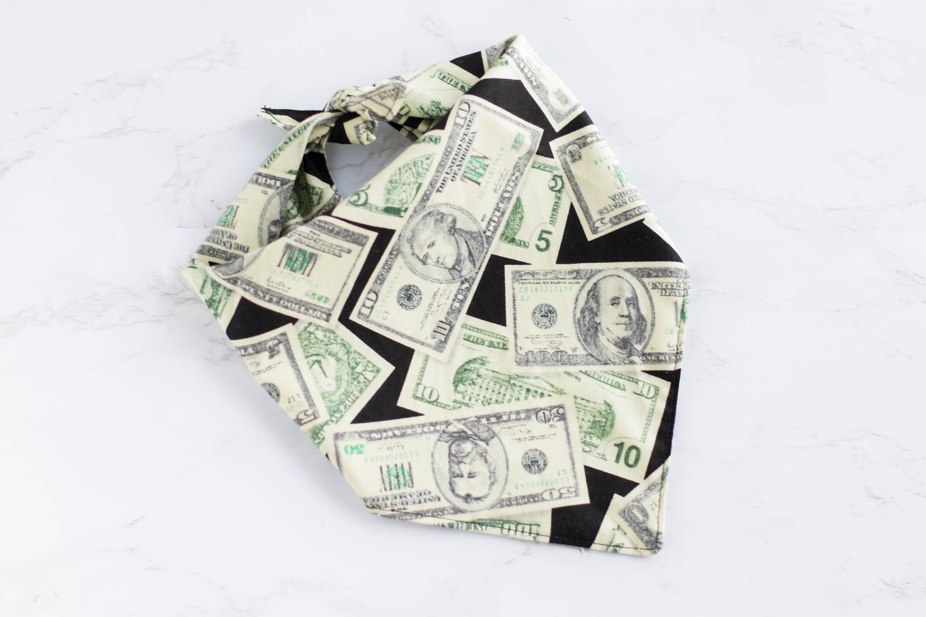 Money Dog Bandana, Dollar Bill Bandana, Green and Black Bandanas, Funny ...