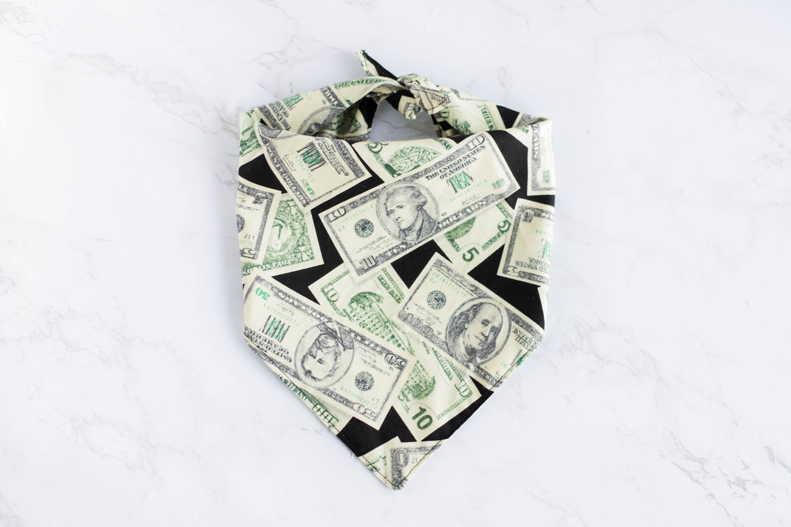 Money Dog Bandana, Dollar Bill Bandana, Green and Black Bandanas, Funny ...