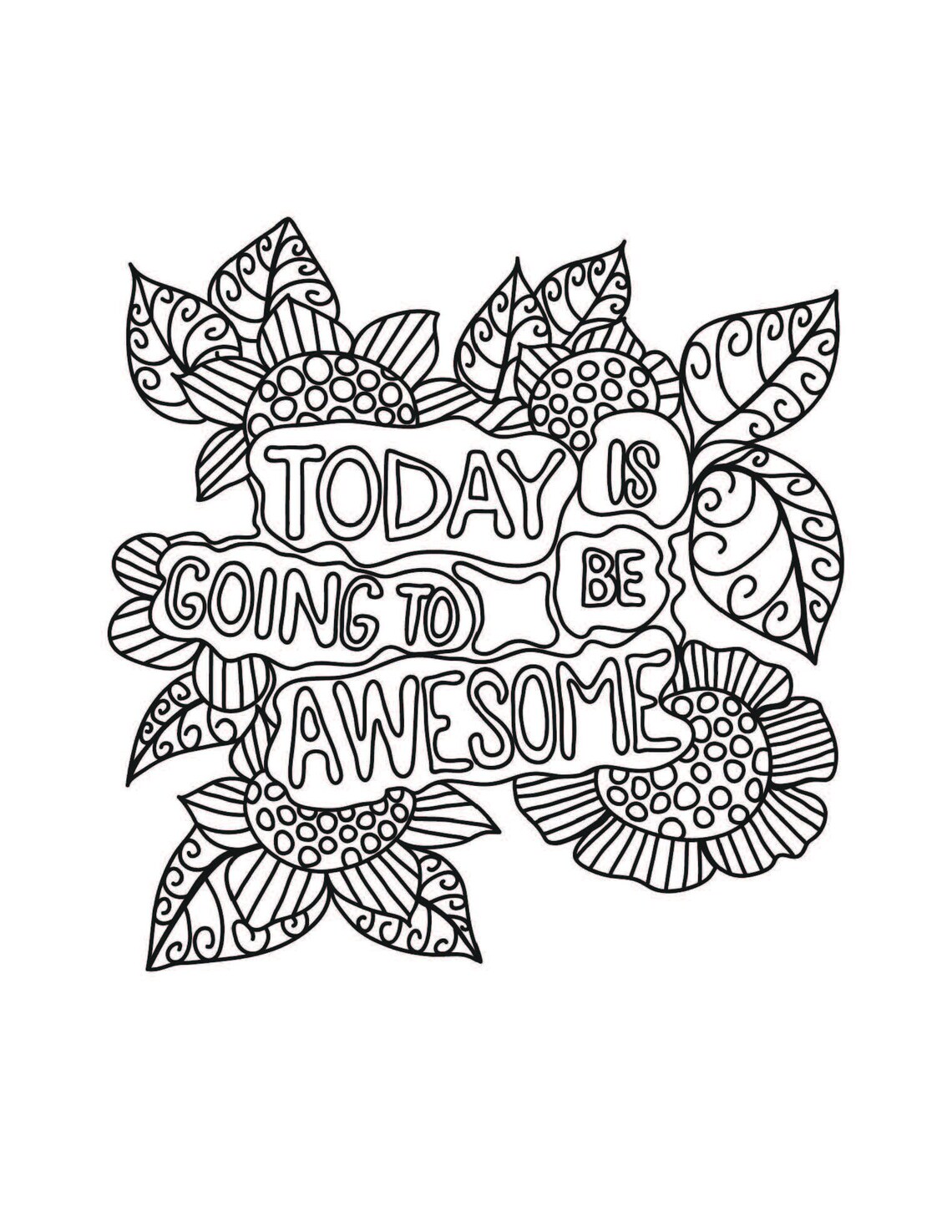 Motivational Coloring Pages - Etsy