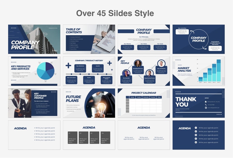 Canva Business Powerpoint Presentation Template - Etsy