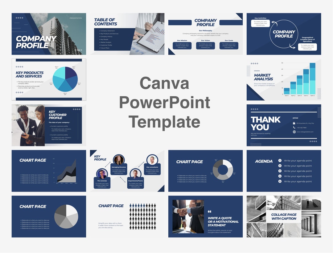 Canva Business Powerpoint Presentation Template - Etsy
