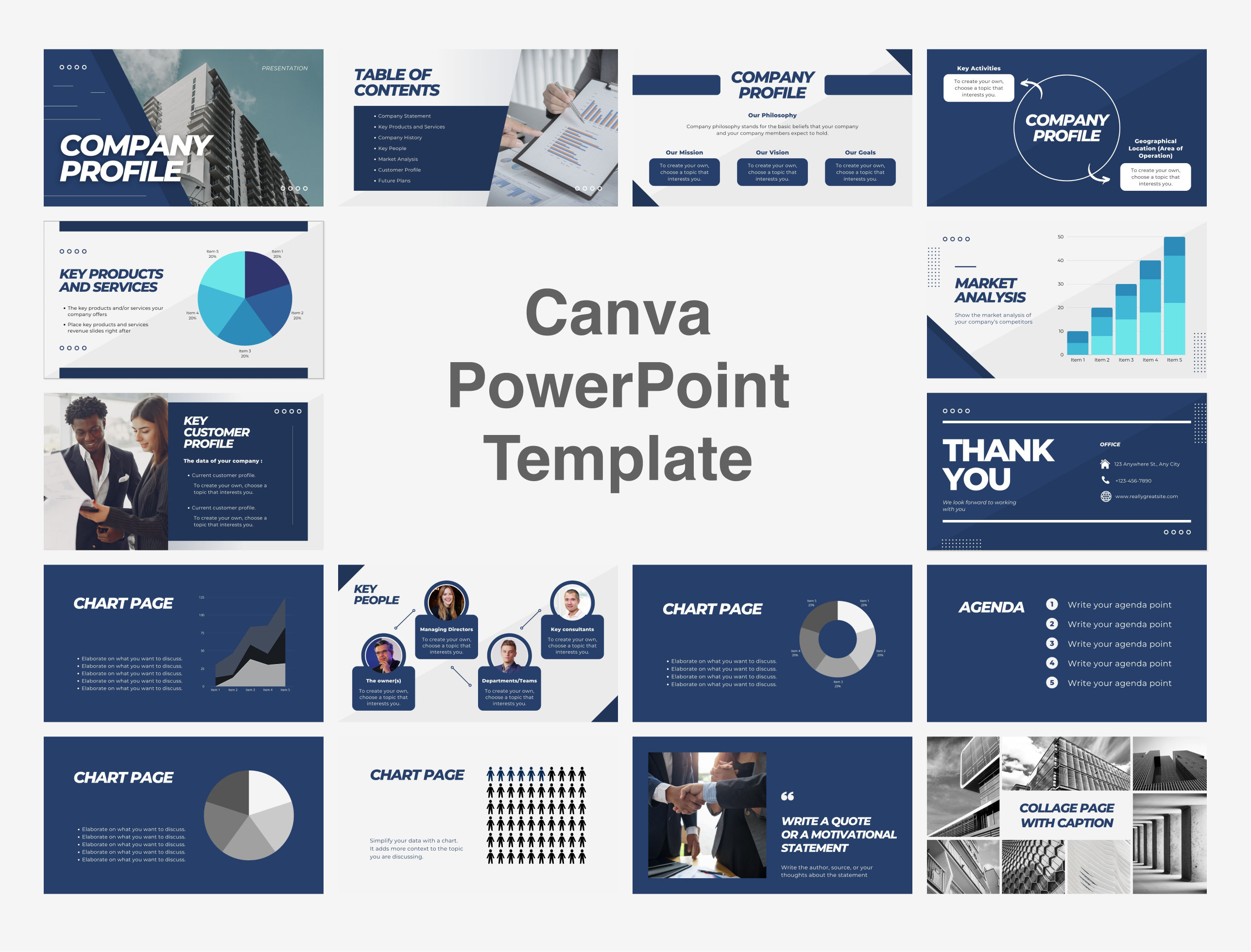 Canva Business Powerpoint Presentation Template - Etsy