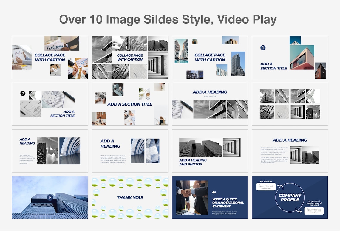 Canva Business Powerpoint Presentation Template - Etsy