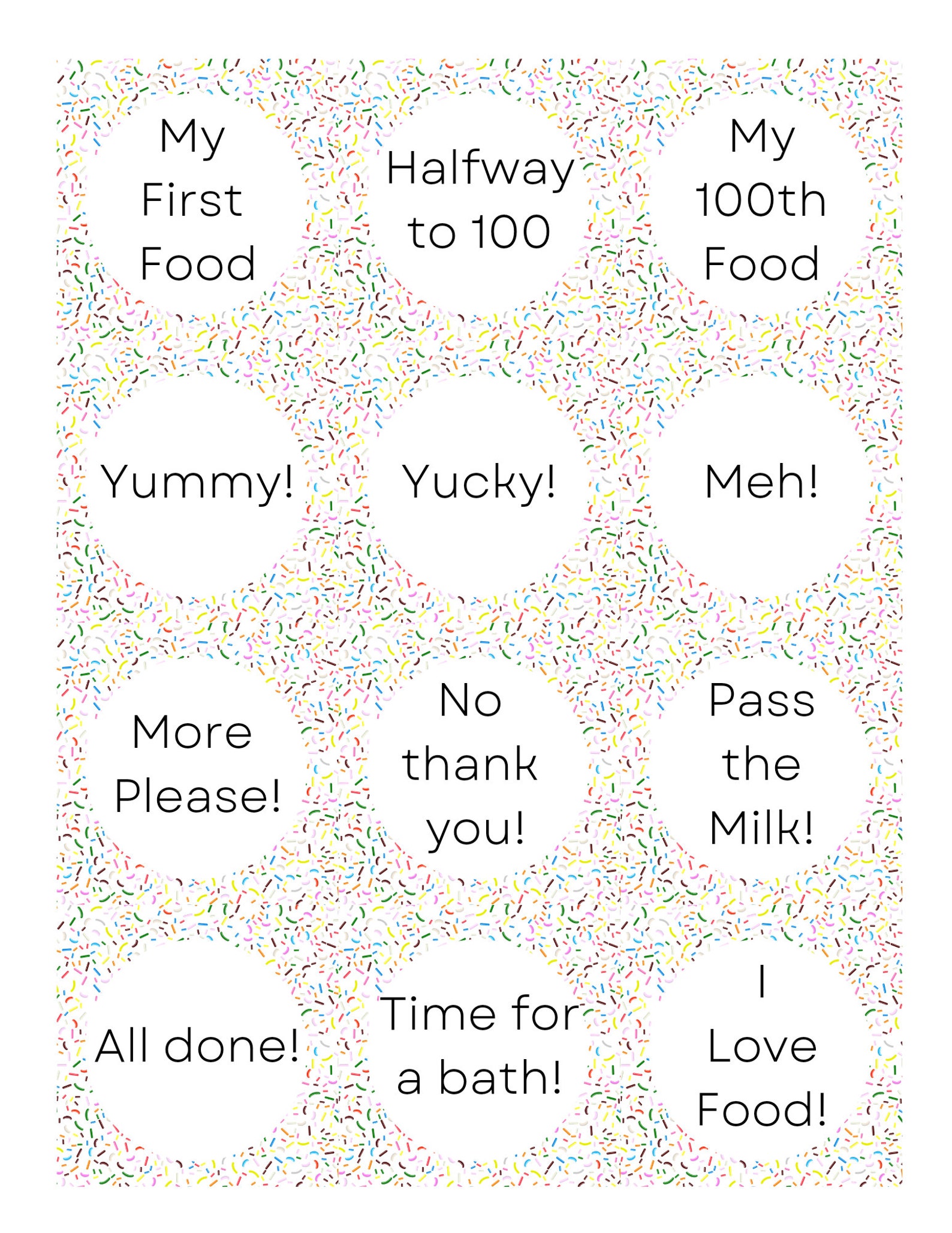Printable List of Baby's First 100 Foods - Milestone Food Cards ...