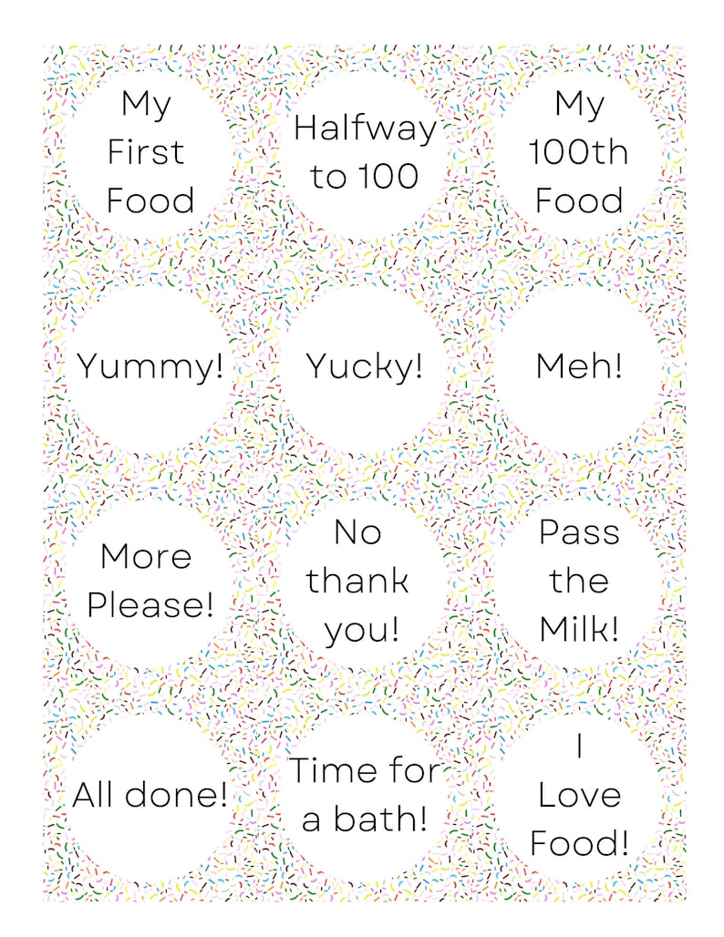 Printable List of Baby's First 100 Foods - Milestone Food Cards ...