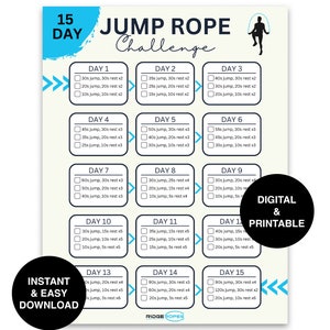 15 Day Jump Rope Challenge | Workout Planner Download | Weight Loss ...