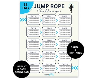 15 Day Jump Rope Challenge | Workout Planner Download | Weight Loss ...