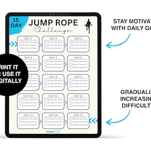 15 Day Jump Rope Challenge | Workout Planner Download | Weight Loss ...