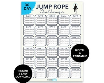 30 Day Jump Rope Challenge Digital Fitness Planner Body - Etsy Canada