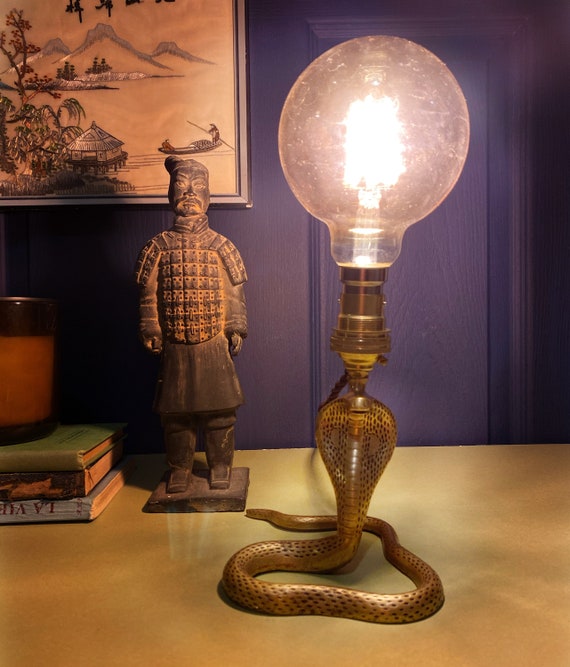 Vintage 1940's Brass Snake Cobra Snake Light Original - Etsy