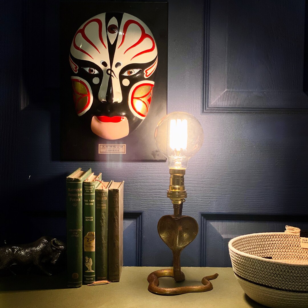 Vintage 1940's Brass Snake Lights Original Art Deco 1930's Brass Snake ...