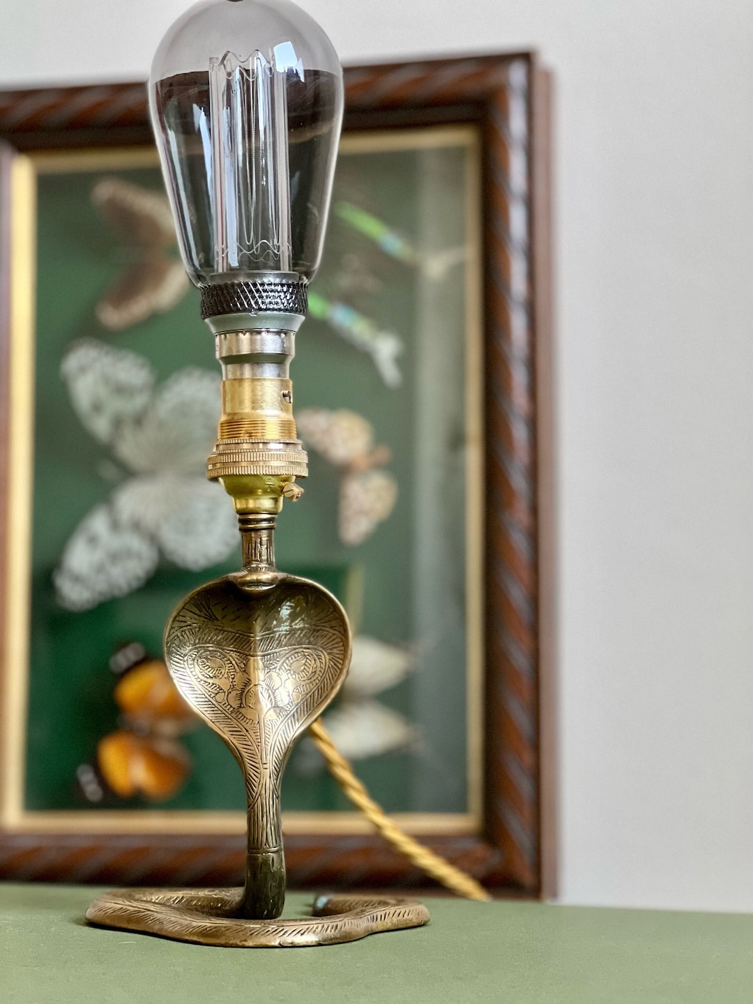 Vintage Snake Light Vintage 1930's Brass Snake Light Vintage Snake Lamp ...