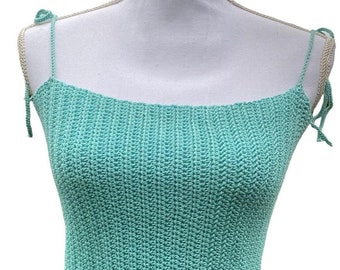 Tie-back Cropped Tank Top Crochet Pattern PDF Download - Etsy