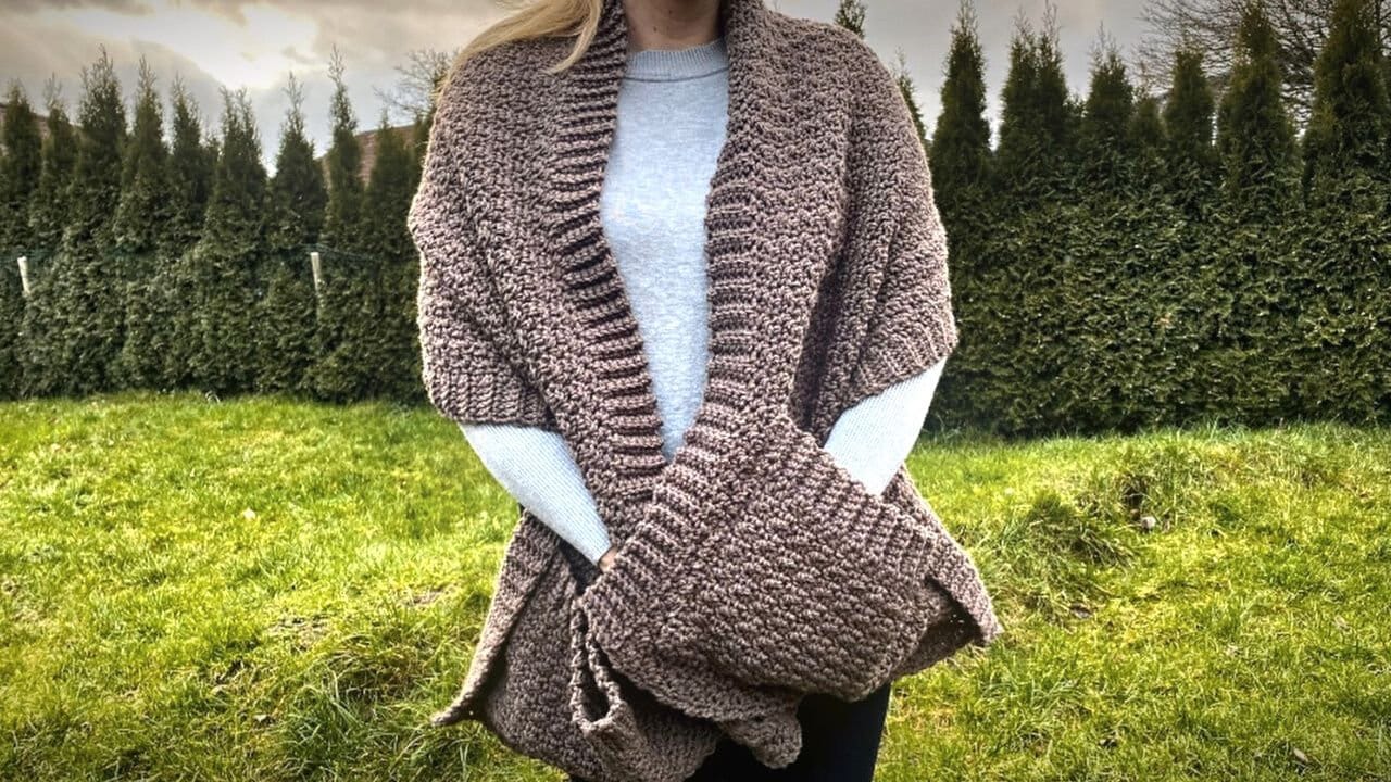 Hæklet Sjal Med Lommer DANSK OPSKRIFT Lær at Hækle Hæklet - Etsy