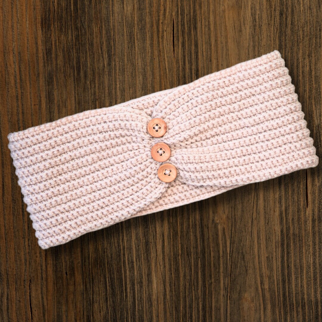 HEADBAND Crochet Pattern - Crocheted Headband With Buttons - EASY ...