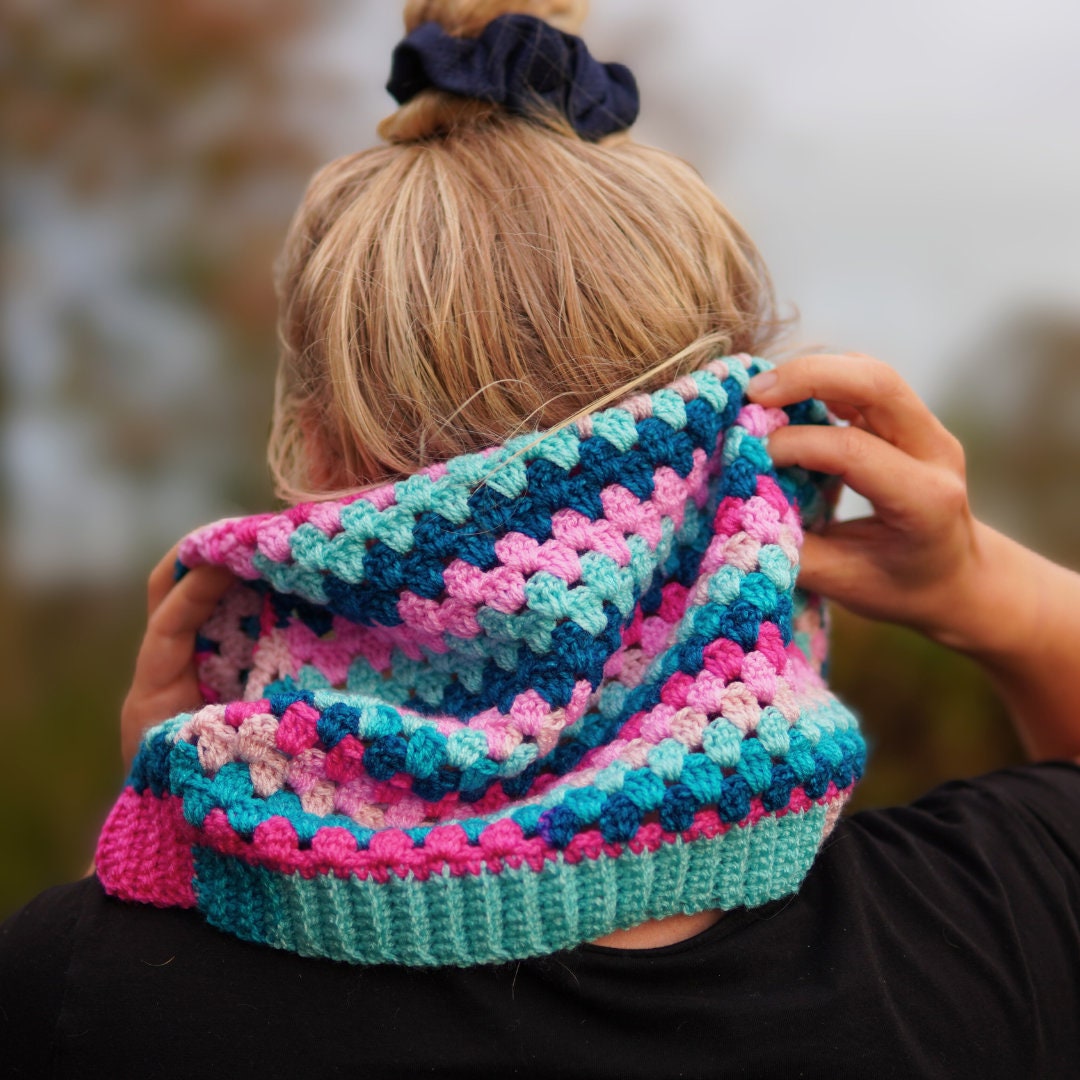 Granny Stitch Cowl Crochet Pattern: Easy Beginner Scarf (PDF) - Etsy