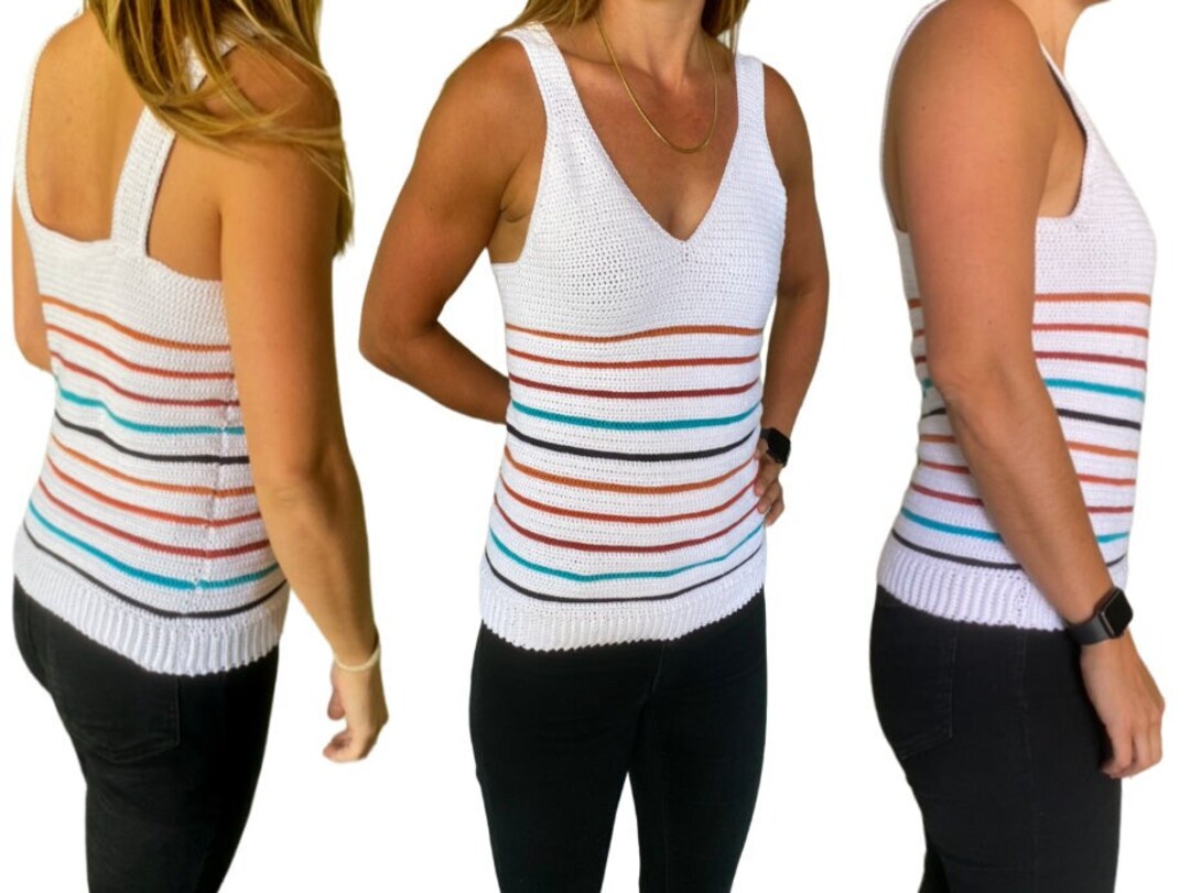 Easy Crochet Striped Top Pattern: Beginner-friendly (PDF Pattern) - Etsy