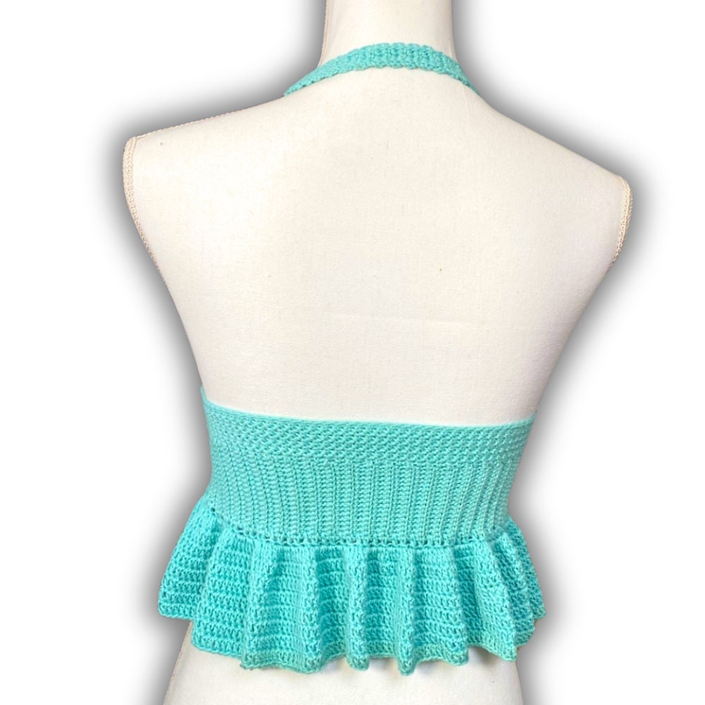 Halter Top Crochet Pattern - Crochet Top With Ruffles - EASY Crochet ...