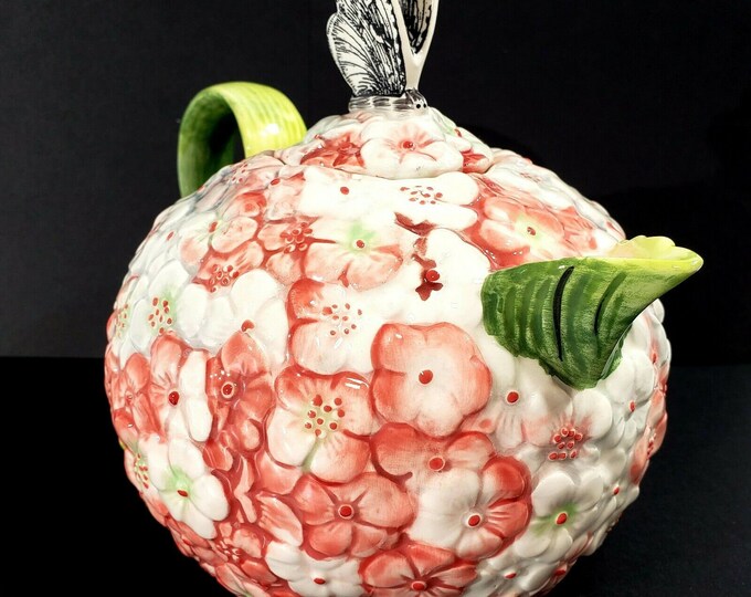 Edie Rose Hydrangea Collection Floral Teapot W/ Butterfly Lid in Box - Etsy
