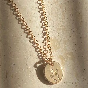 ASL I Love You Necklace, I Love You Sign, Sign Language, Charm Necklace ...