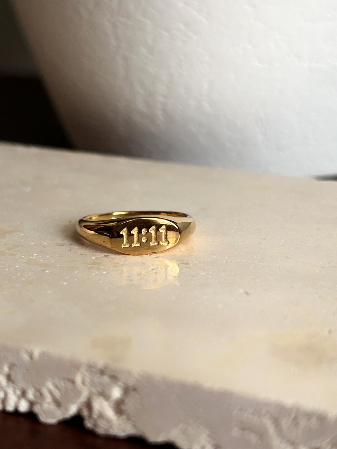 18K Gold Angel Number Ring, 1111 Ring, Minimalist Jewelry, Stacking ...