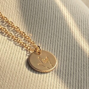 ASL I Love You Necklace, I Love You Sign, Sign Language, Charm Necklace ...