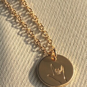 ASL I Love You Necklace, I Love You Sign, Sign Language, Charm Necklace ...