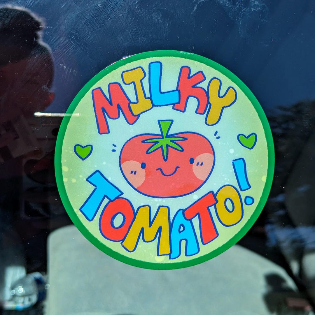 Milky Tomato Logo Window Sticker - Etsy