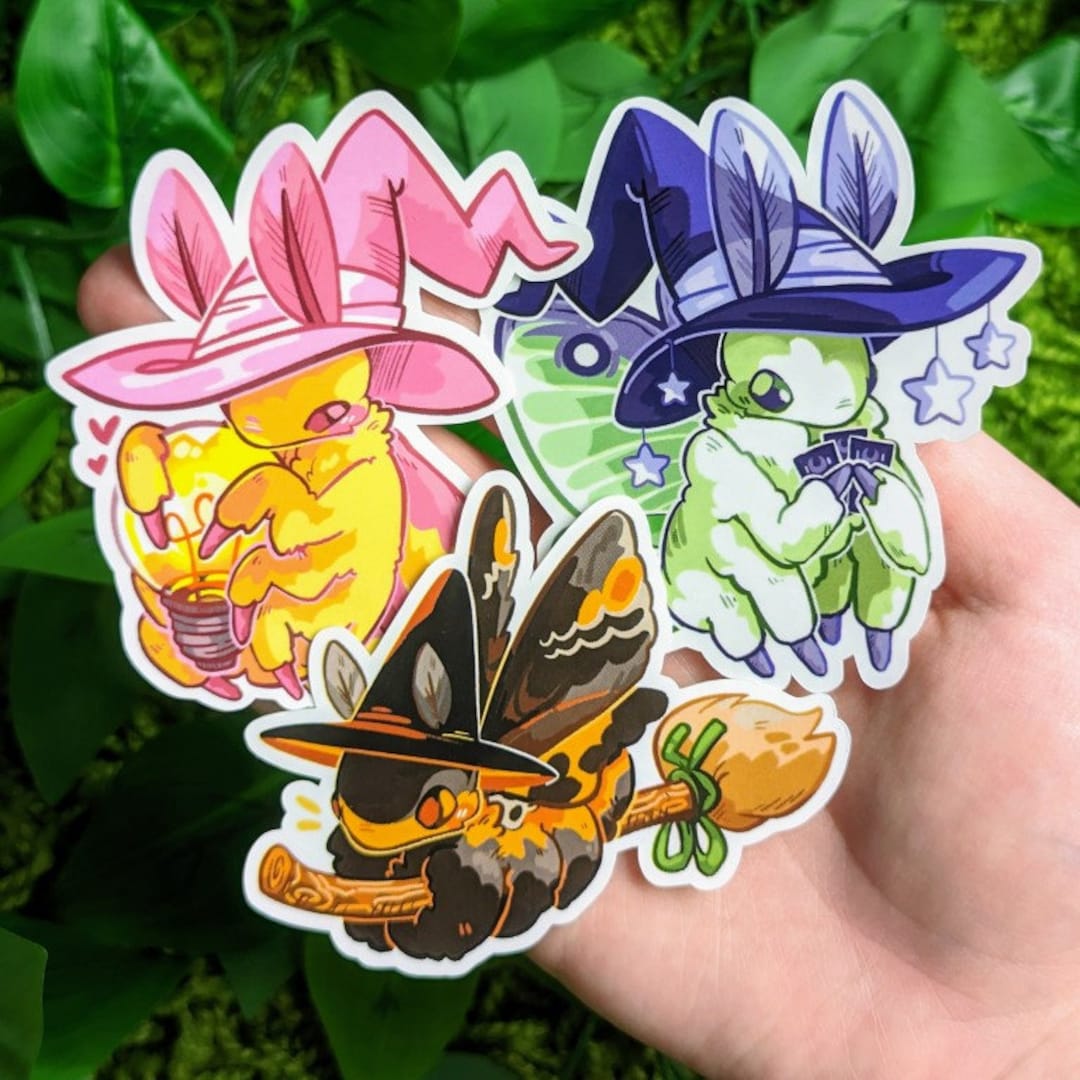 Moth Witch Stickers - Etsy