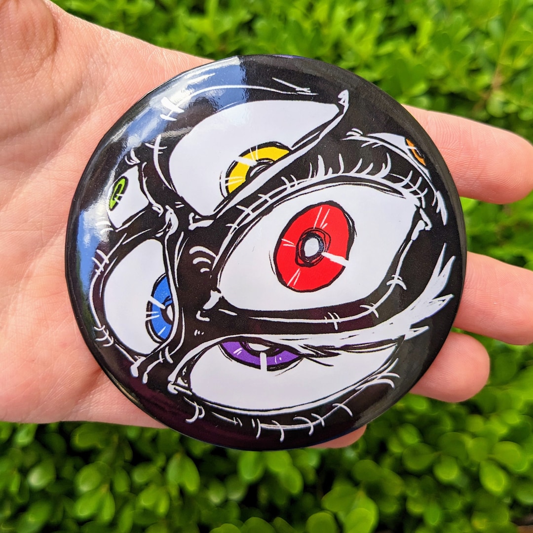 Large 3" Rainbow Eyes Button! - Etsy