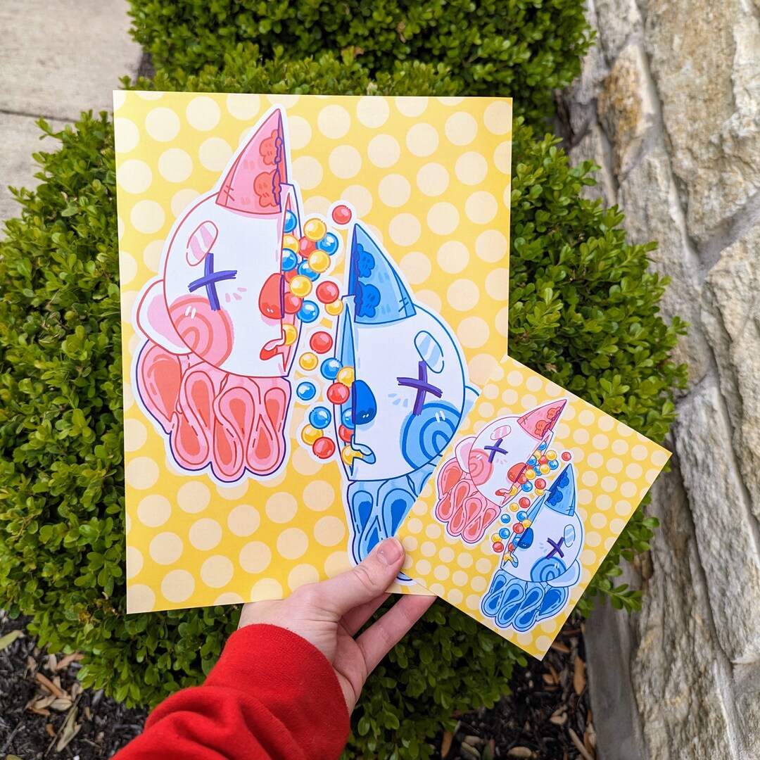 Split Gum Ball Clown Duo 8.5x11 Glossy Print! - Etsy