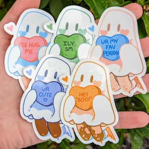 Candy Heart Ghost Waterproof Stickers! - Etsy