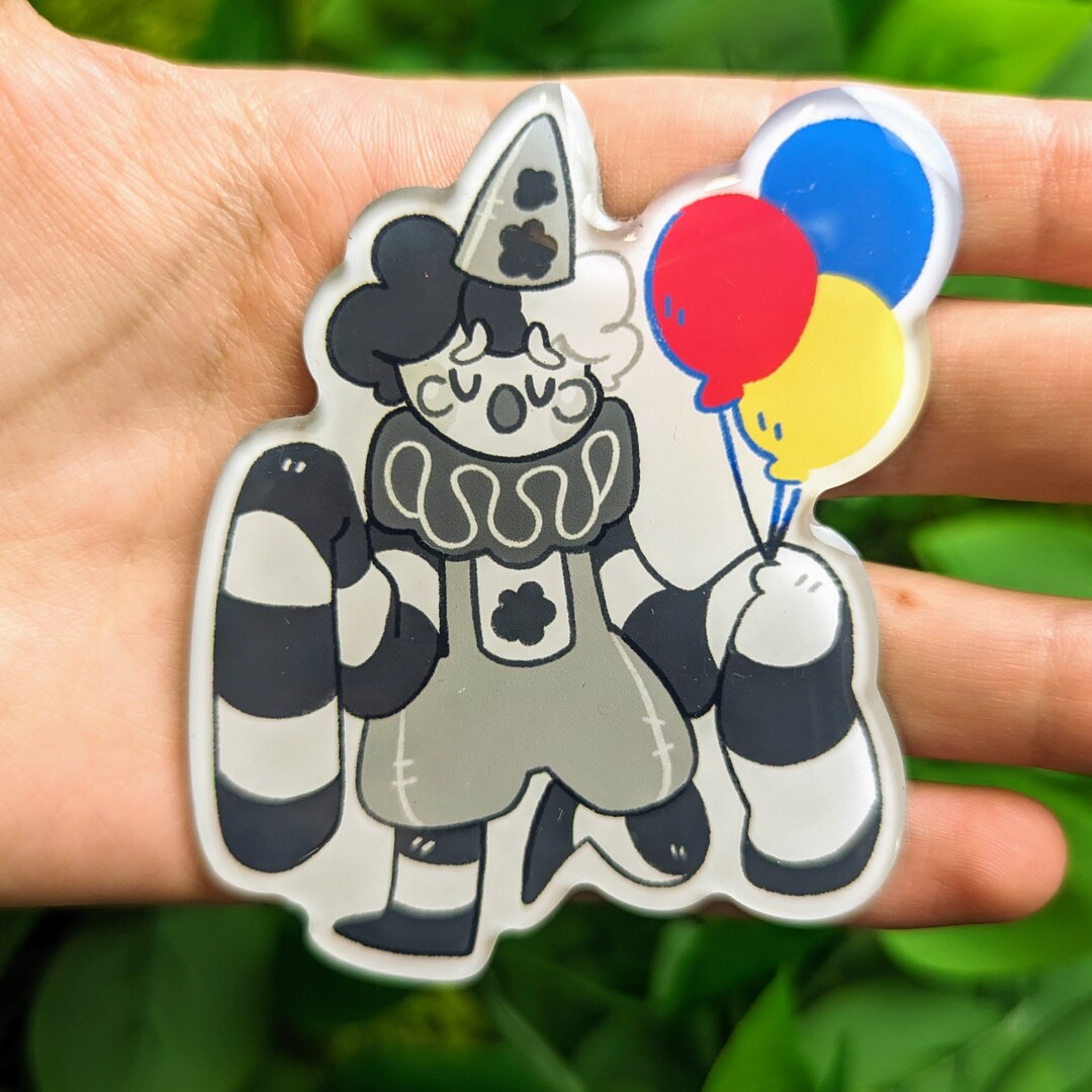 Sad Black and White Clown Magnet! - Etsy