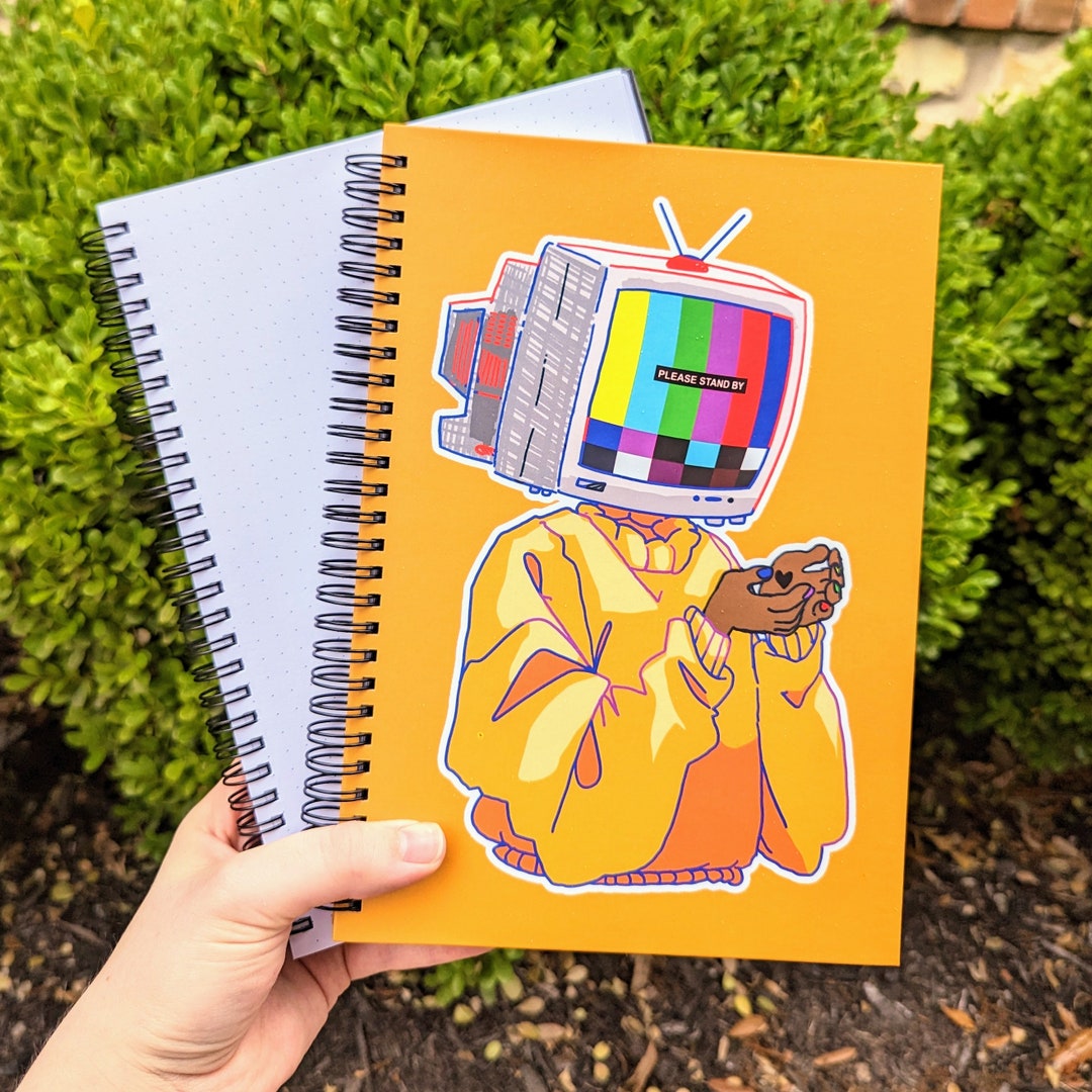 Classic TV Head Hardcover Dotted Notebook! - Etsy