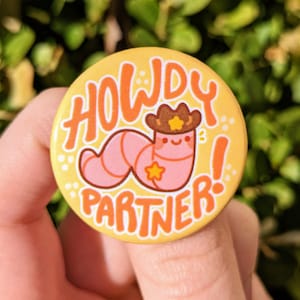 Cowboy Worm Buttons! 1.5" - Etsy
