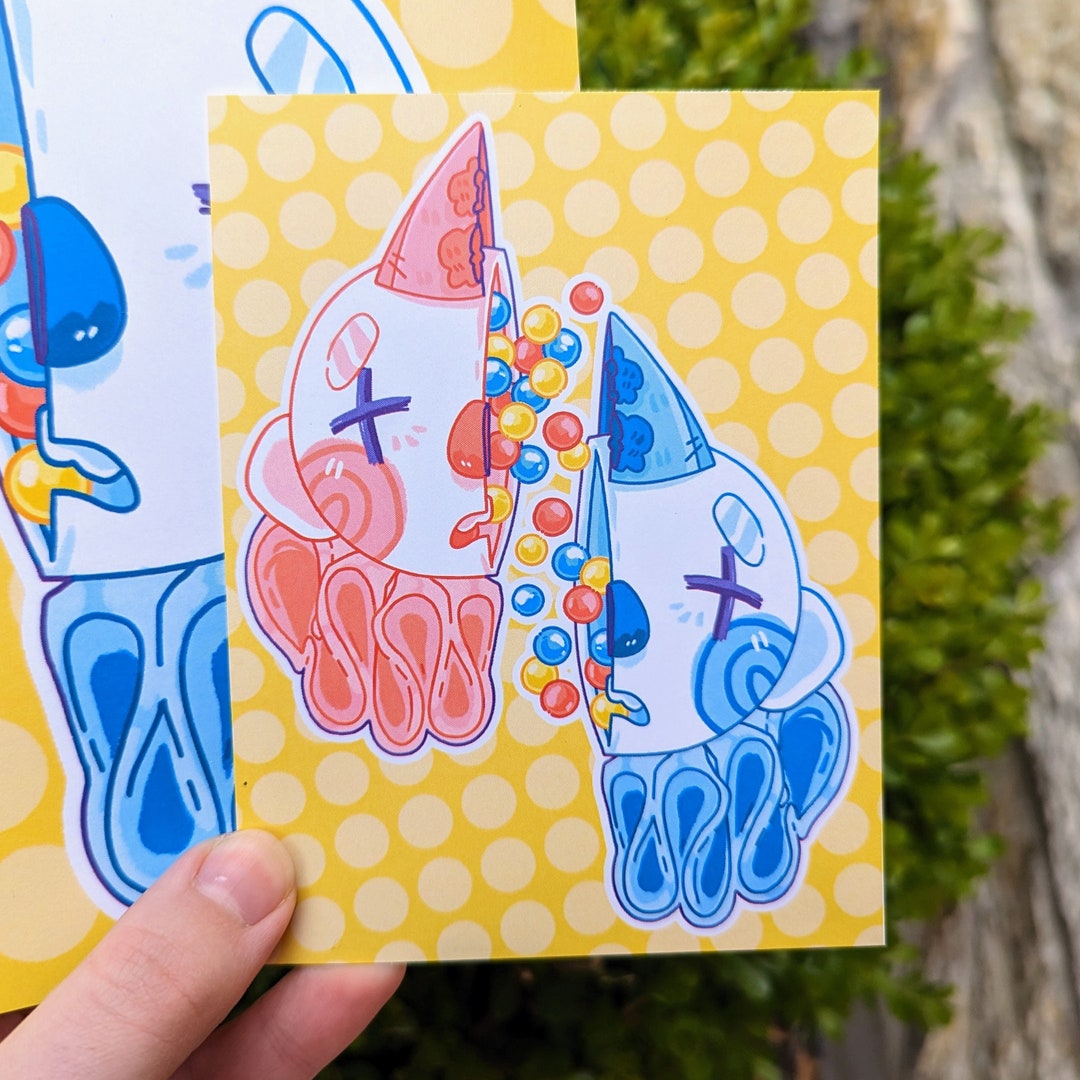 Split Gum Ball Clown Duo 4x5 Glossy Mini Print! - Etsy