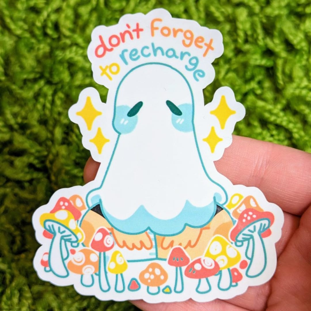 Recharge Ghost Sticker - Etsy