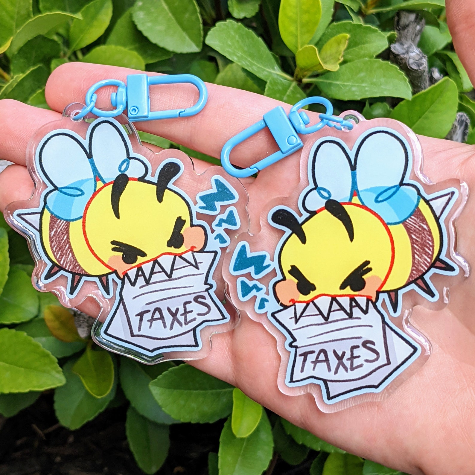 Chaotic Bee Keychains // Acrylic 3in Keychain - Etsy