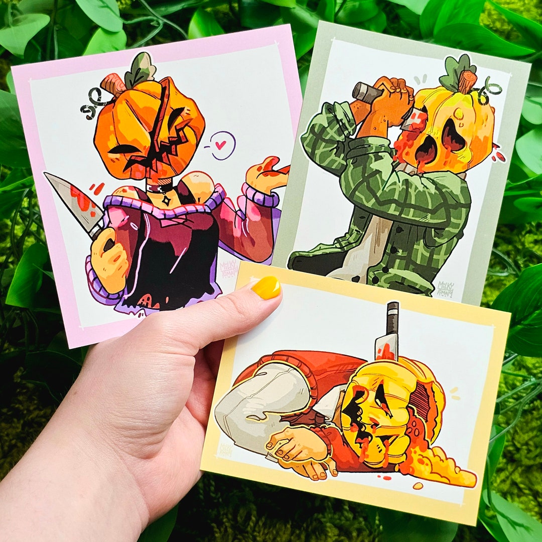 Gore Pumpkin Head Mini Prints - Etsy