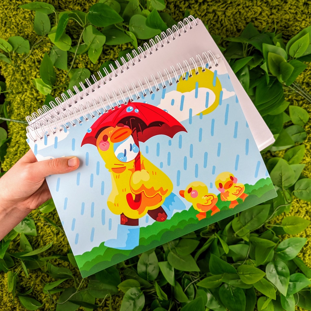 Rainy Day Duck Ghost Large Reusable Sticker Book - Etsy