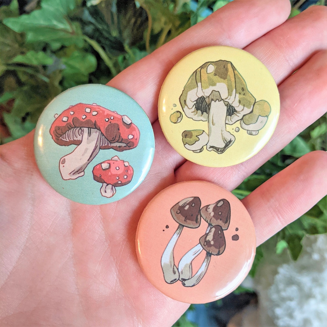 Mushroom Buttons! 1.5" - Etsy