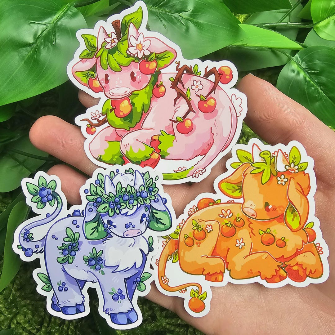 Fruit Cow Stickers! - Etsy
