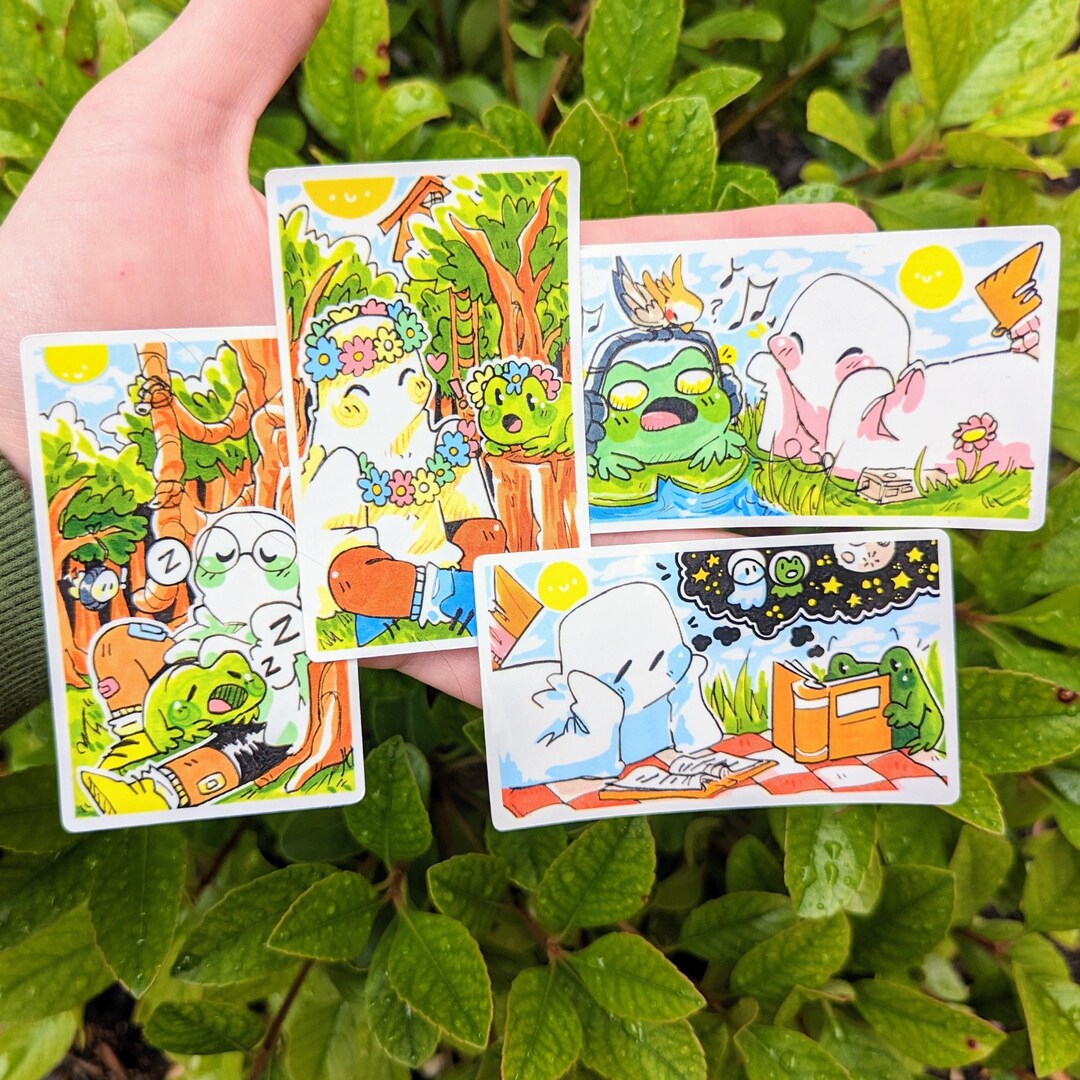 Runaway Ghost and Frog Pal Waterproof Stickers! - Etsy