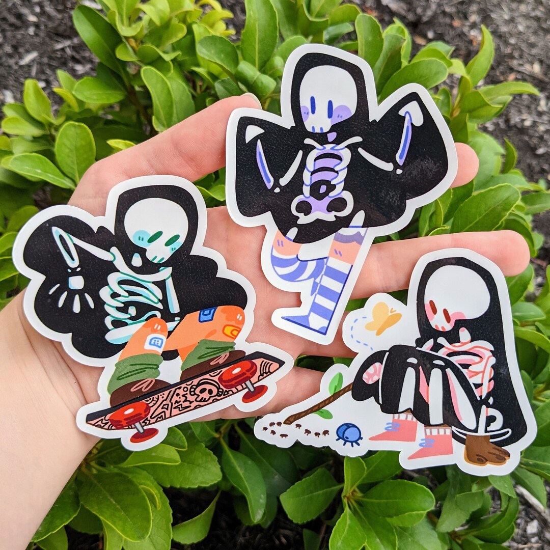 Cute Skeleton Ghost Waterproof Sticker Set! V8 - Etsy
