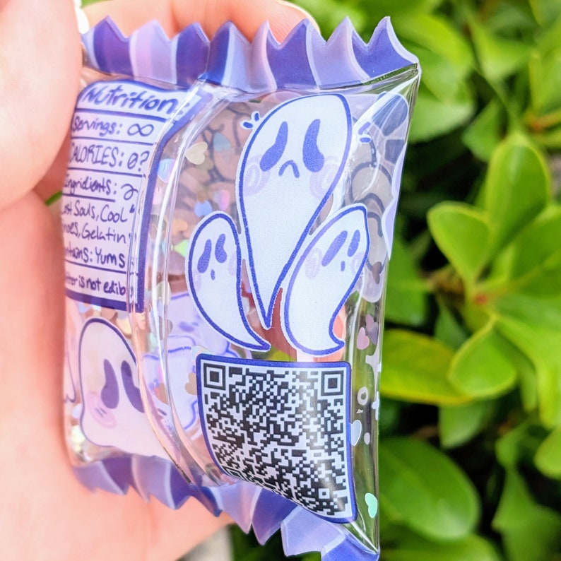 Ghost Gummies Puffy Keychain Pvc 3in Candy Keychain Etsy