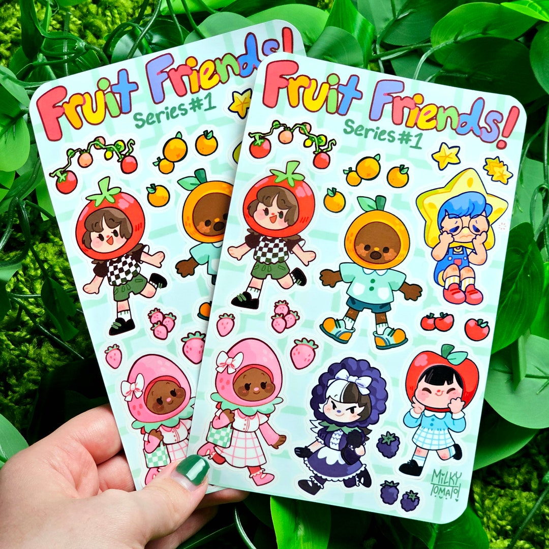 Fruit Friends V1 Sticker Sheet - Etsy