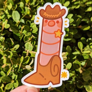 Cowboy Worm Waterproof Stickers! - Etsy