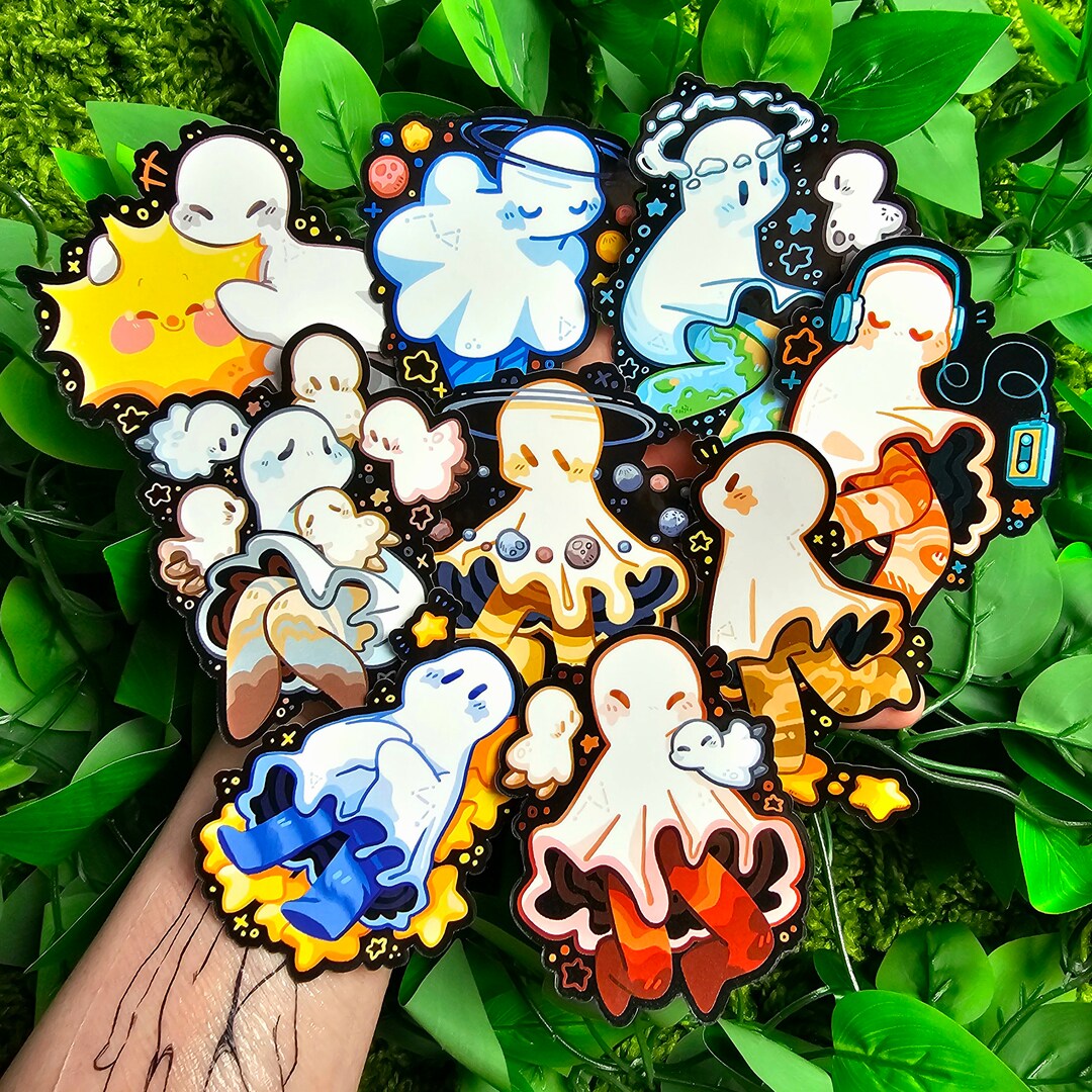 Solar System Ghost Stickers - Etsy