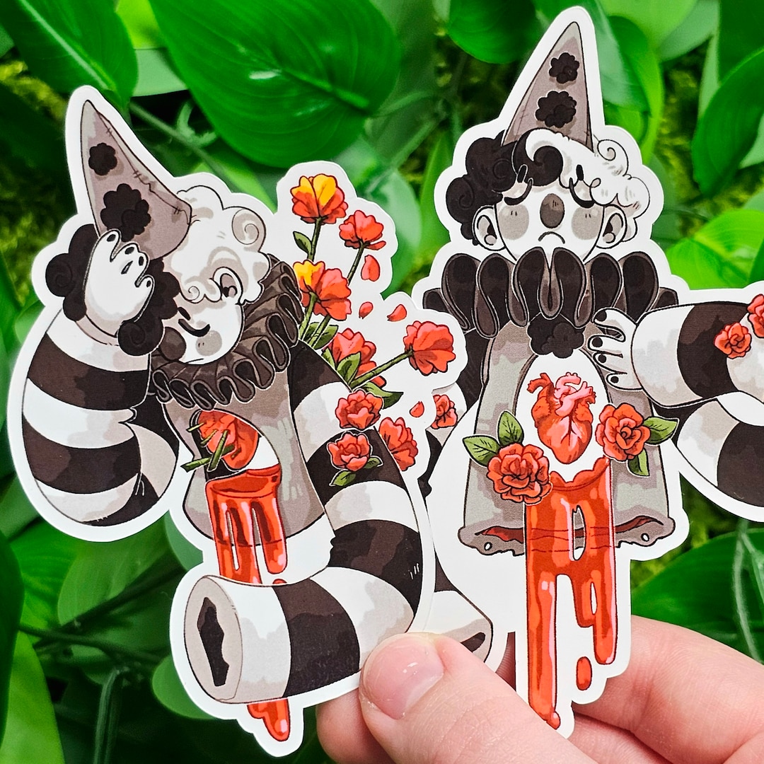 Bleeding Heart Clown Stickers - Etsy